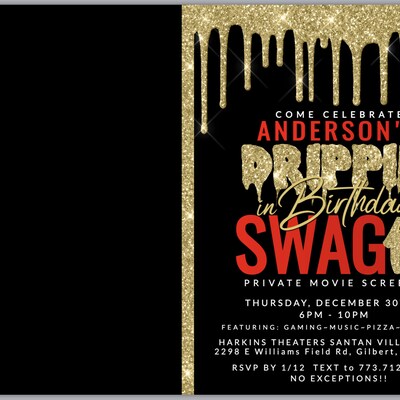 Swag 16 Birthday Photo Invitation, Swag 16 Party, Swag 16 Invitation ...