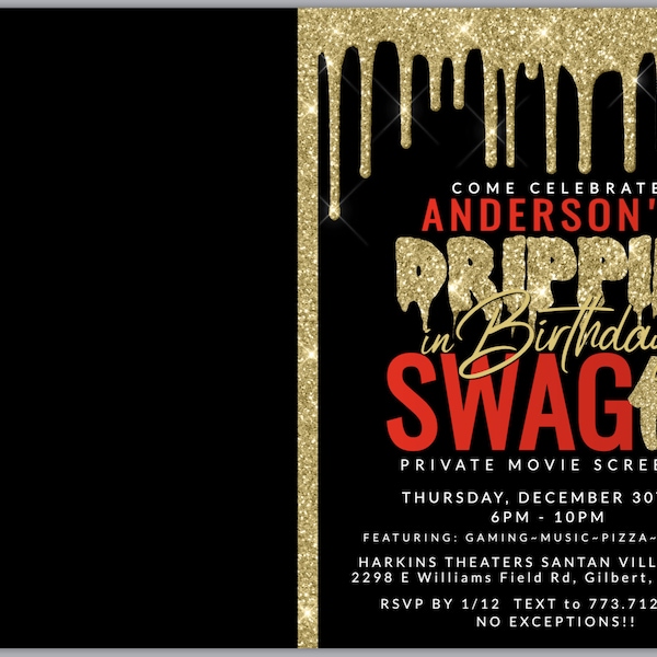 Swag 16 Birthday Photo Invitation, Swag 16 Party, Swag 16 Invitation ...