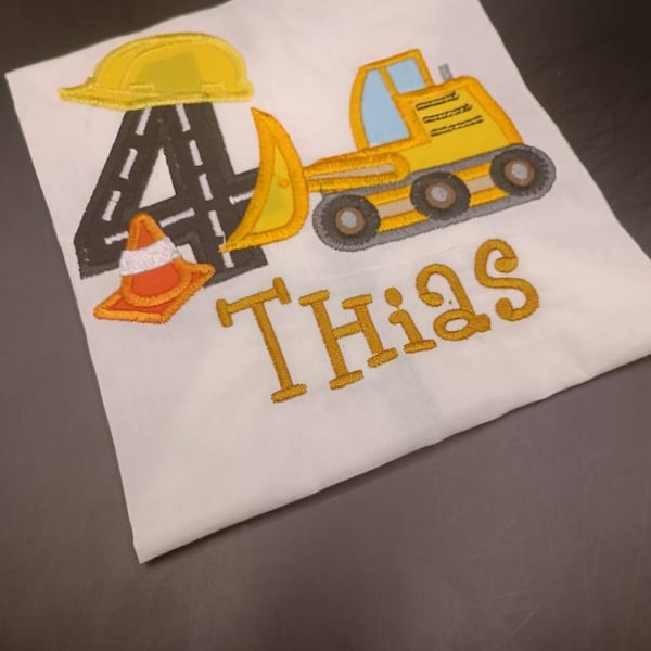 Construction Birthday Numbers. 4x4 5x7 Digital Applique Embroidery ...