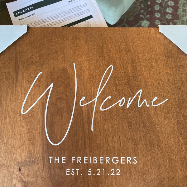 Wedding Welcome Sign, Last Name, Welcome Sign, Wedding Wood Welcome ...