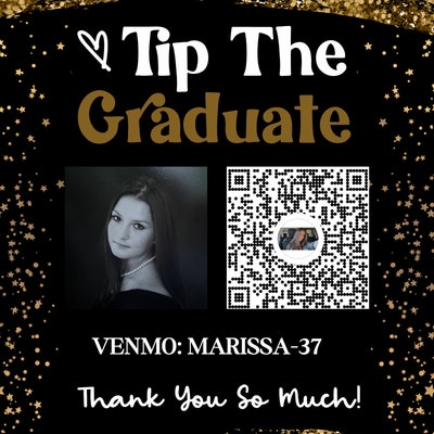 Graduation Party Sign Graduation Gift Sign QR Code Sign Tip the ...