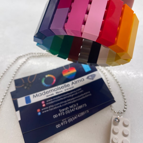 Dark Blue LEGO® Brick 2x2 With a ‘diamond’ Color SWAROVSKI® Crystal on ...