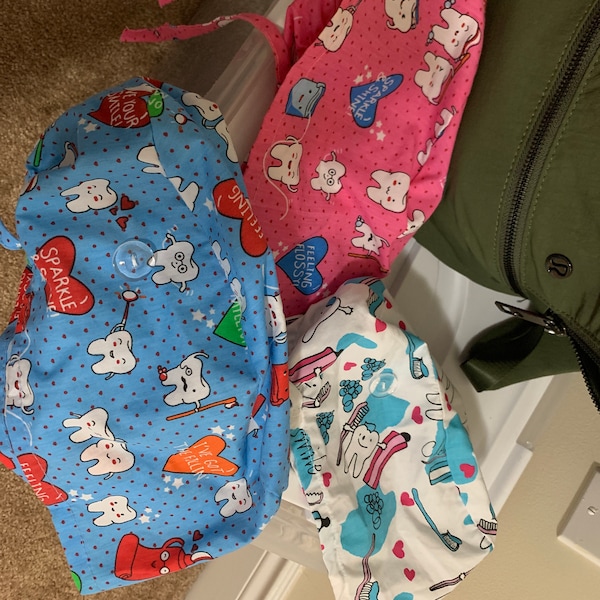 Dental Scrub Caps: Cotton Dentist/hygienist Gift Set of 4 - Etsy