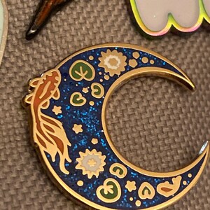 Lunar Pond Enamel Pin Moon Pin, Pond Pin, Badge, Lapel Pin ...