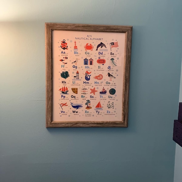 Nautical Nursery Print, Alphabet Wall Art, Ocean Theme Nursery Decor ...
