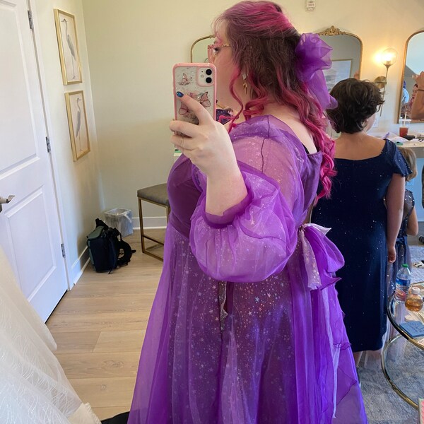 Celestial Tulle Fabric, Tulle Fabric With Gradient Ombre Rainbow Stars ...