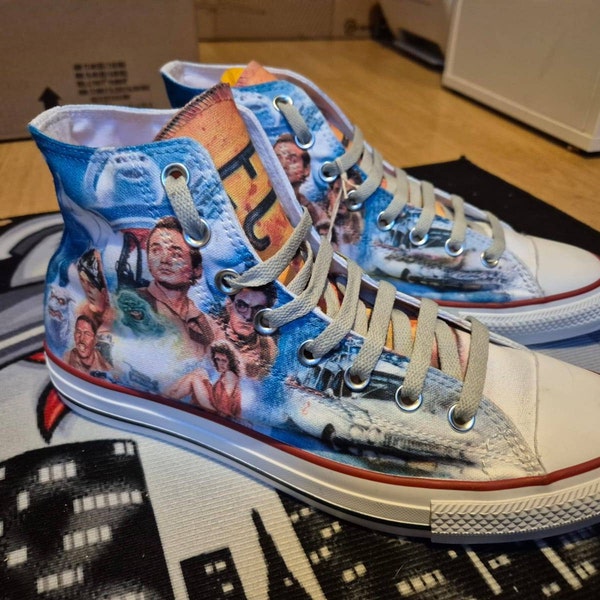 Custom Printed Converse Style Canvas Medium/high Top Trainers Shoes ...