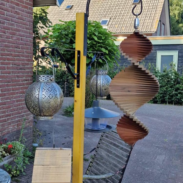 Wind Spinner Wooden Garden Decor Outside Windmill House Decoration ...