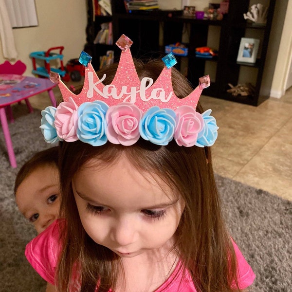 Birthday Crown , Birthday Flowers Crown, Custom Birthday Crown ...