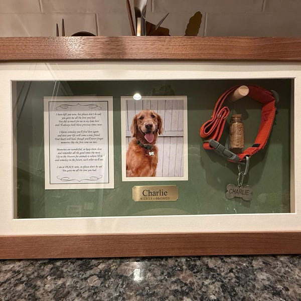 Pet Memorial Shadow Box Frame – Panoramic Wood Keepsake, Pet Loss Gift ...