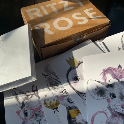 Woodland Creature Blank Greeting Cards Thank You Cards 24 Folded Cards ...