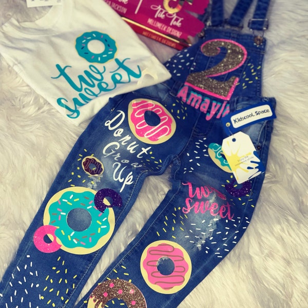 Two Sweet Donut SVG Cut File, 2nd Second Birthday SVG, 2 Years Old Girl ...