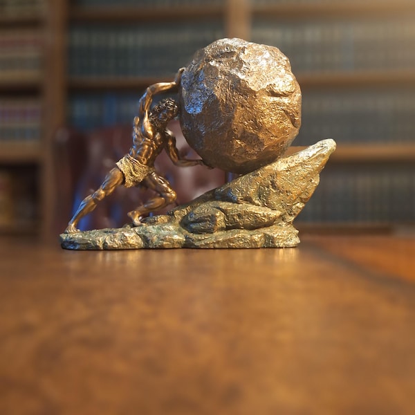 Sisyphus Figurine Statue, Sisyphus Who Pushes the Eternal Boulder ...