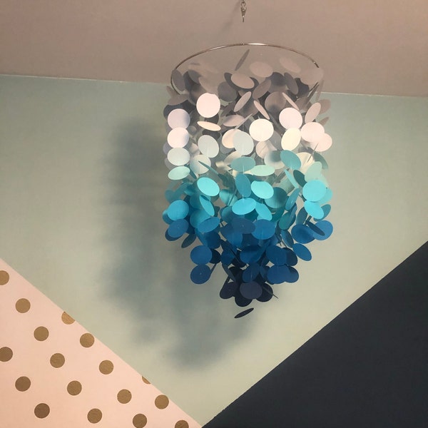 Ocean Ombre Floating Dot Mobile (large) - Gray, White, Blue // Nursery ...