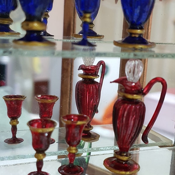 3 Pieces Miniature Jug and Glass Made From Glasses, Miniature Jewelry ...