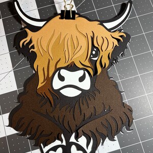 3D Layered Highland Cow SVG PDF EPS, Layered Cow Svg, Layered Papercut ...