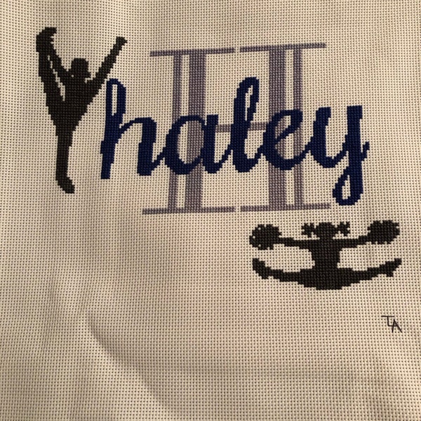 Cheerleading Cross Stitch Pattern: Personalized Name Design (PDF ...