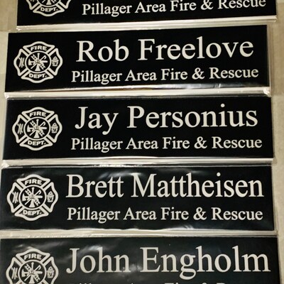 Fire Department FD Gear Locker Name Plate Firefighter Maltese Cross ...