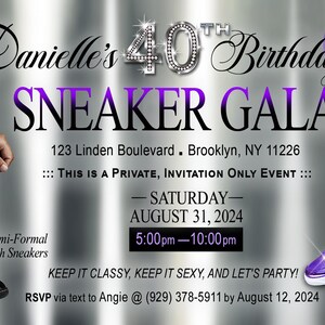 Hennessy and Sneakers Black Gold 40th Birthday Party Invitation, Any ...