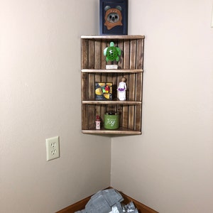 Corner Unit' Rustic Shelves' Corner Crate Shelf' Grey Shelving' Knick ...
