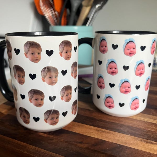 Baby Face Mug, Personalized Face Mug, Custom Photo Mug, Your Baby Face ...