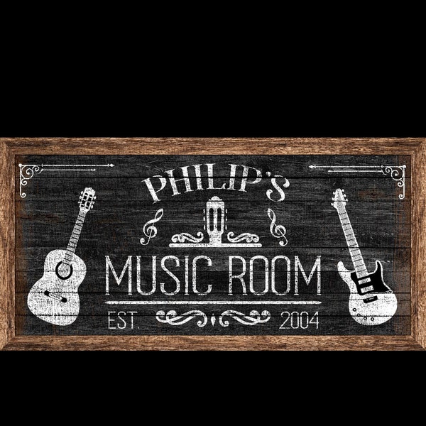 Personalized Music Room Sign, Custom Music Studio Signs, Gifts for Him ...