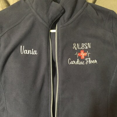 RN, BSN, ER Emergency Services Embroidered Fleece Nurse Jacket - Etsy