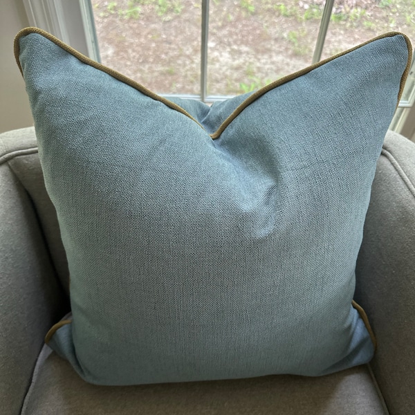 Piping Linen Pillow Cover, Throw Pillow With Piping, Personalized ...