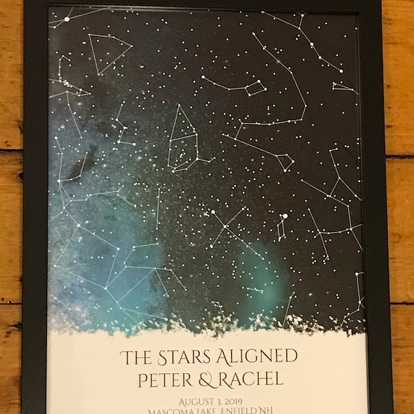 Custom Star Map - Unique Romantic Gift for Him or Her - Personalized ...