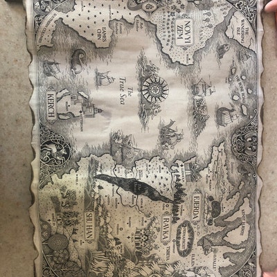 Stone War Chronicles World Map on Handmade Scroll Windcatcher - Etsy