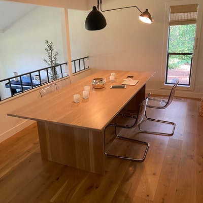 Crafted Dining Table JENI Table Extensions, White Oak, Bowed Top ...