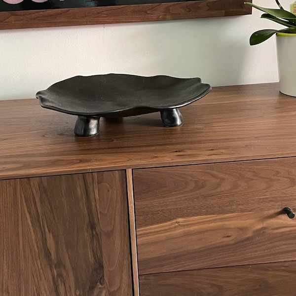Large Handmade Black Stoneware Platter, Dining Centerpiece Tray - Etsy