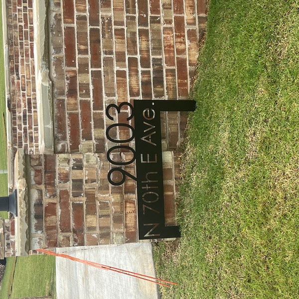 Modern House Number Yard Sign | Metal House Numbers With Street Name ...