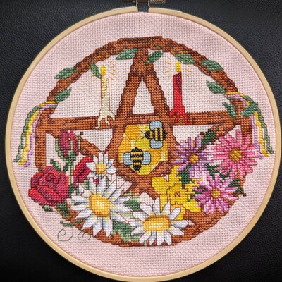 Litha Pentacle Cross Stitch Pattern - Etsy