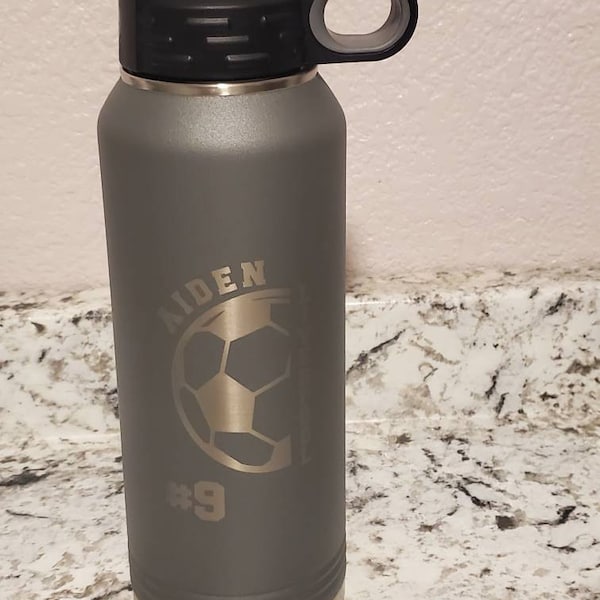 Personalized Laser Engraved Water Bottle With Custom Logo Name Text ...