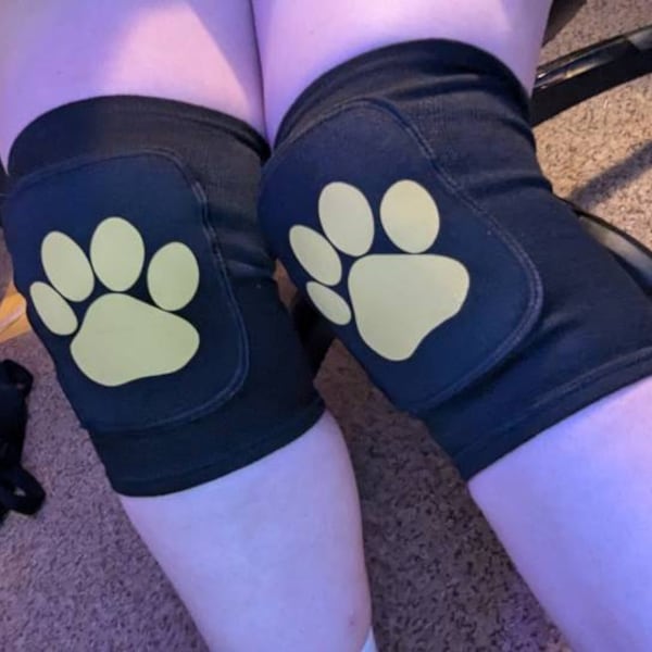Hot Pink Paw Knee Pads Pole Dancing Knee Protection Paws for Pet Play ...