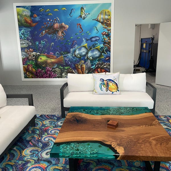 Real 3d Fish Aquatic Epoxy River Table, With Realistic Northern Fish ...