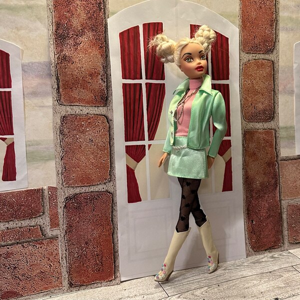 STICKERS 1:6 Scale in 4 Butter Cream Square Windows and Door STICKER ...