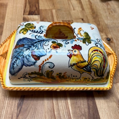 Italian Ceramic Rooster Figurine Italian Art Pottery Animals Collection ...