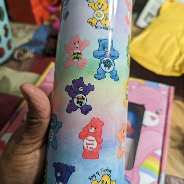 20oz. Tumbler, Swear Bear With Straw and Lid, Hot or Cold Drinks, Funny ...