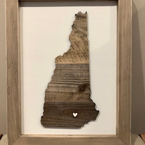Rustic New Hampshire Map/nh Map/wood New Hampshire Map/reclaimed Wood ...