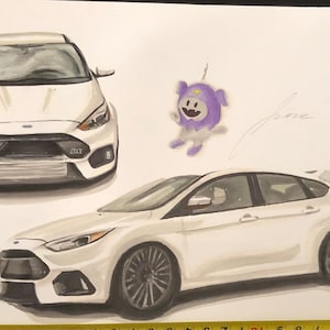 Custom Car Drawing Size A4 8.3 X 11.7 / Car Portrait / Personalised Car ...