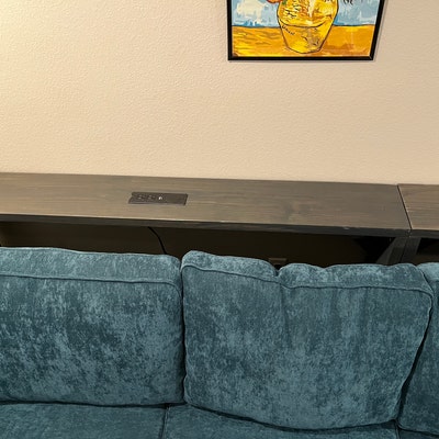 11d Solid Walnut Powered Behind the Couch Narrow Console Table, Custom ...