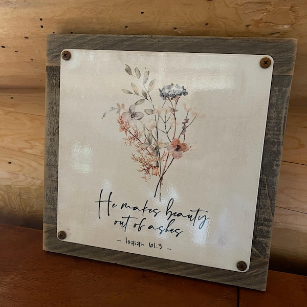 Recovery Sign-12 Principles of AA Metal Print on Reclaimed Wood Frame ...