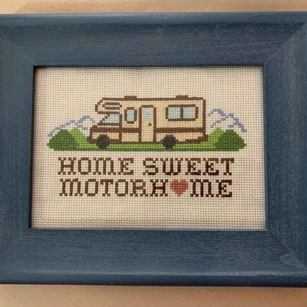 Home Sweet Motor Home, Camper Cross Stitch Pattern, Road Trip, Happy ...