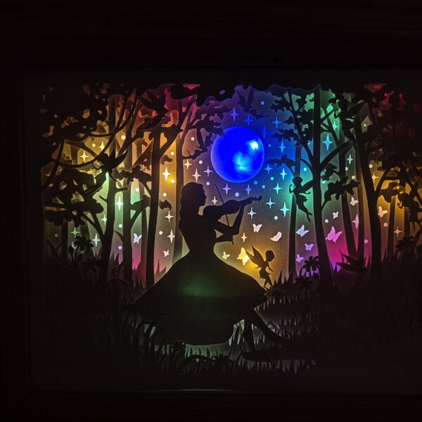 Moose Paper Cut Light Box Shadow Box Night Light Bedroom Shadow Box ...