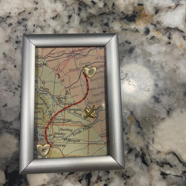 Custom Map Frames: Long Distance Relationship Gift, Red String of Fate ...