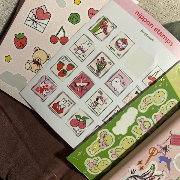Japanese Nippon Stamps Sticker Sheet - for Bullet Journal, Bujo ...