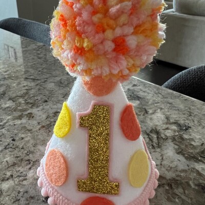 Peach Birthday Hat One Sweet Peach Hat Sweet as a Peach Party Hat Girl ...