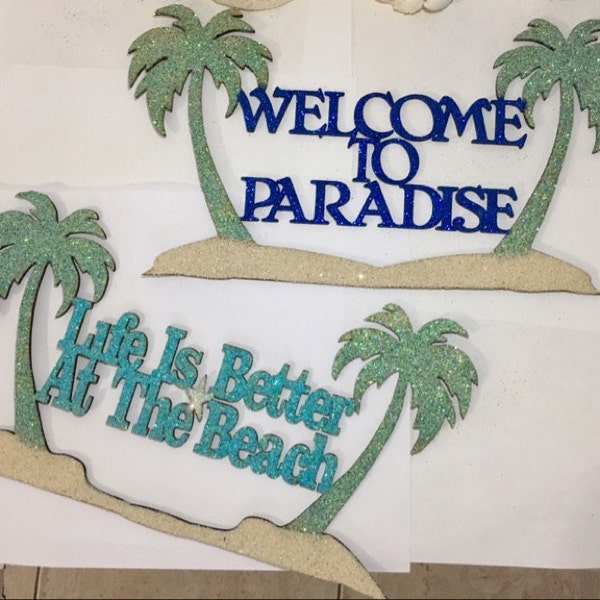 Beach Wood Cut Out - Laser Cut - Palm Trees, Summer, Ocean, Nautical - Etsy